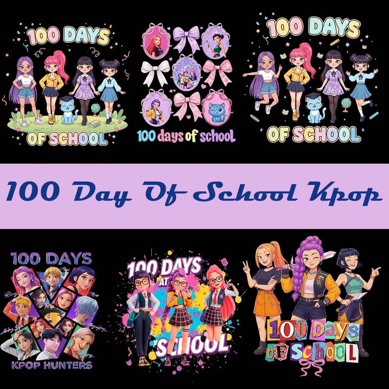 100 Days K Pop Png Bundle, 100 Days of School K Pop Png, 100 Days Smarter Png, Saja Boys Girls ...