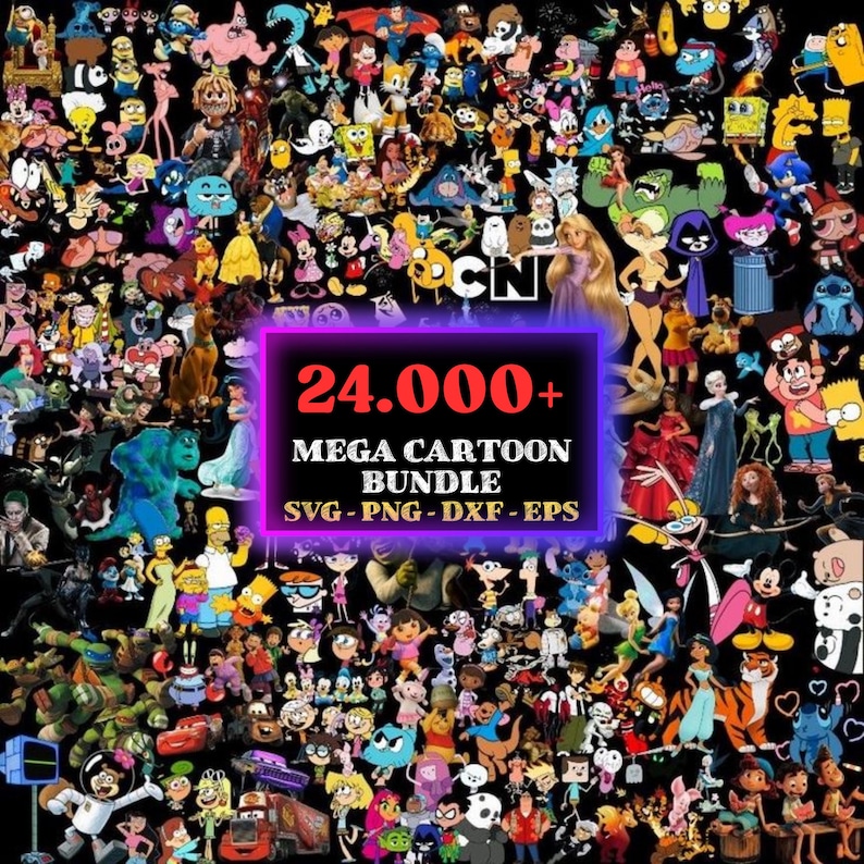 24000+ Cartoon Mega Bundle, Cartoon Characters ,cartoon Clipart Cartoon ...