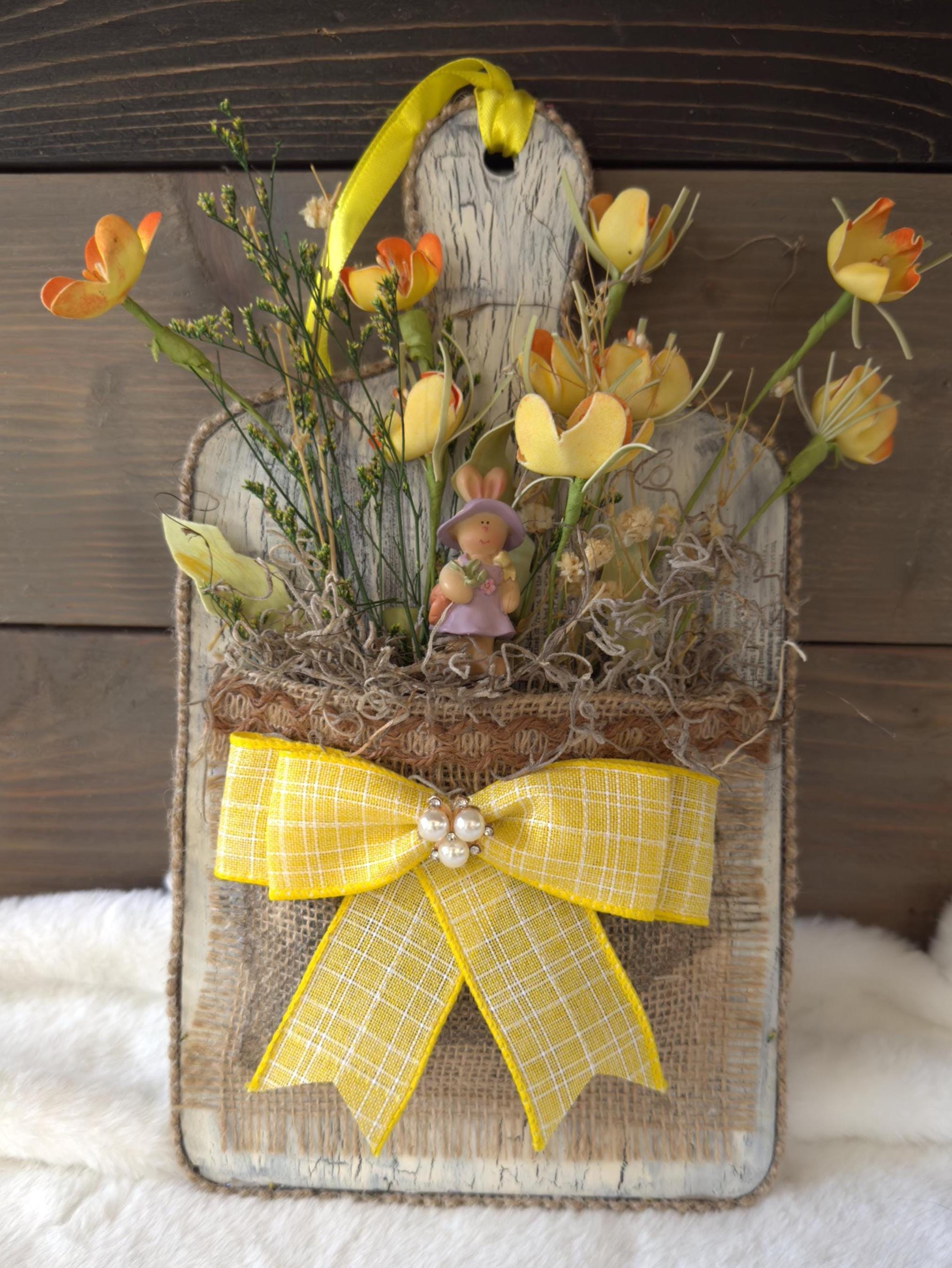 Beautiful Spring/summer Breadboard Decor With an Adorable Bunny - Etsy