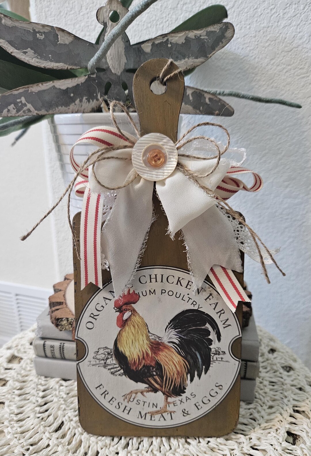 Rooster Breadboard Decor - Etsy