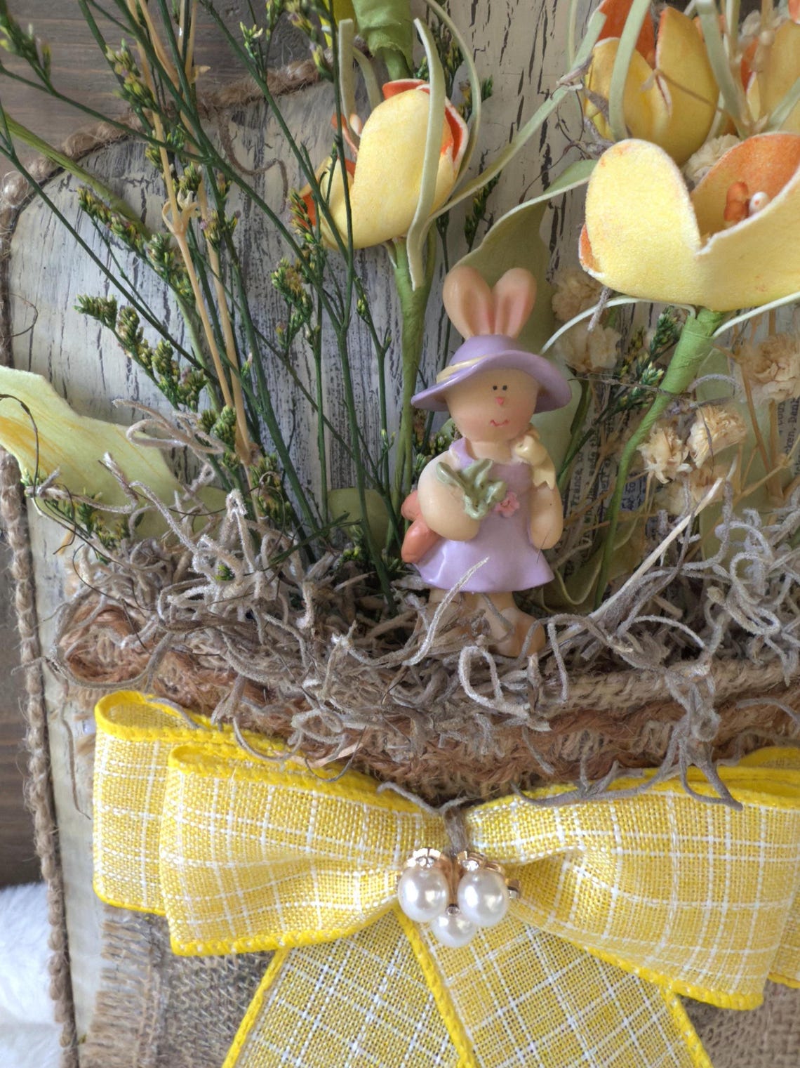 Beautiful Spring/summer Breadboard Decor With an Adorable Bunny - Etsy