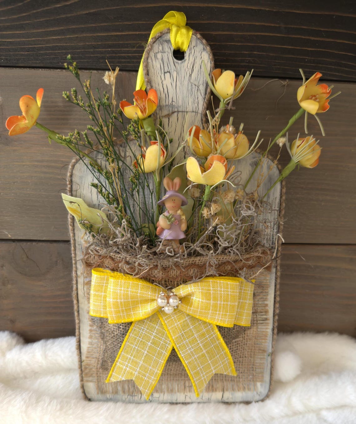 Beautiful Spring/summer Breadboard Decor With an Adorable Bunny - Etsy