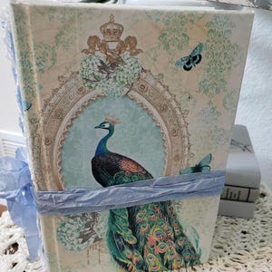 Handcrafted Shabby Chic Book Stack: Peacock Decor - Etsy