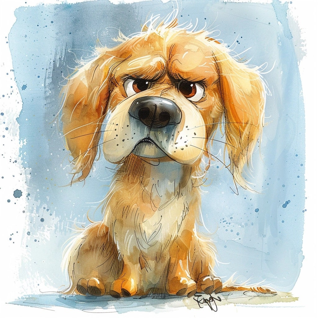 30 PNG Grumpy Dogs Clipart, Cute Fluffy Dogs, Digital Clipart ...