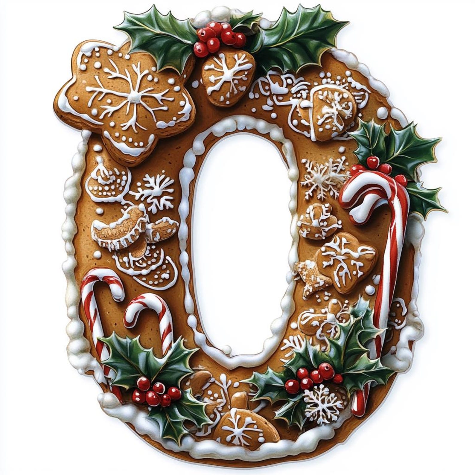 Christmas Alphabet Clipart, 95 PNG Gingerbread Letters, Holiday ...