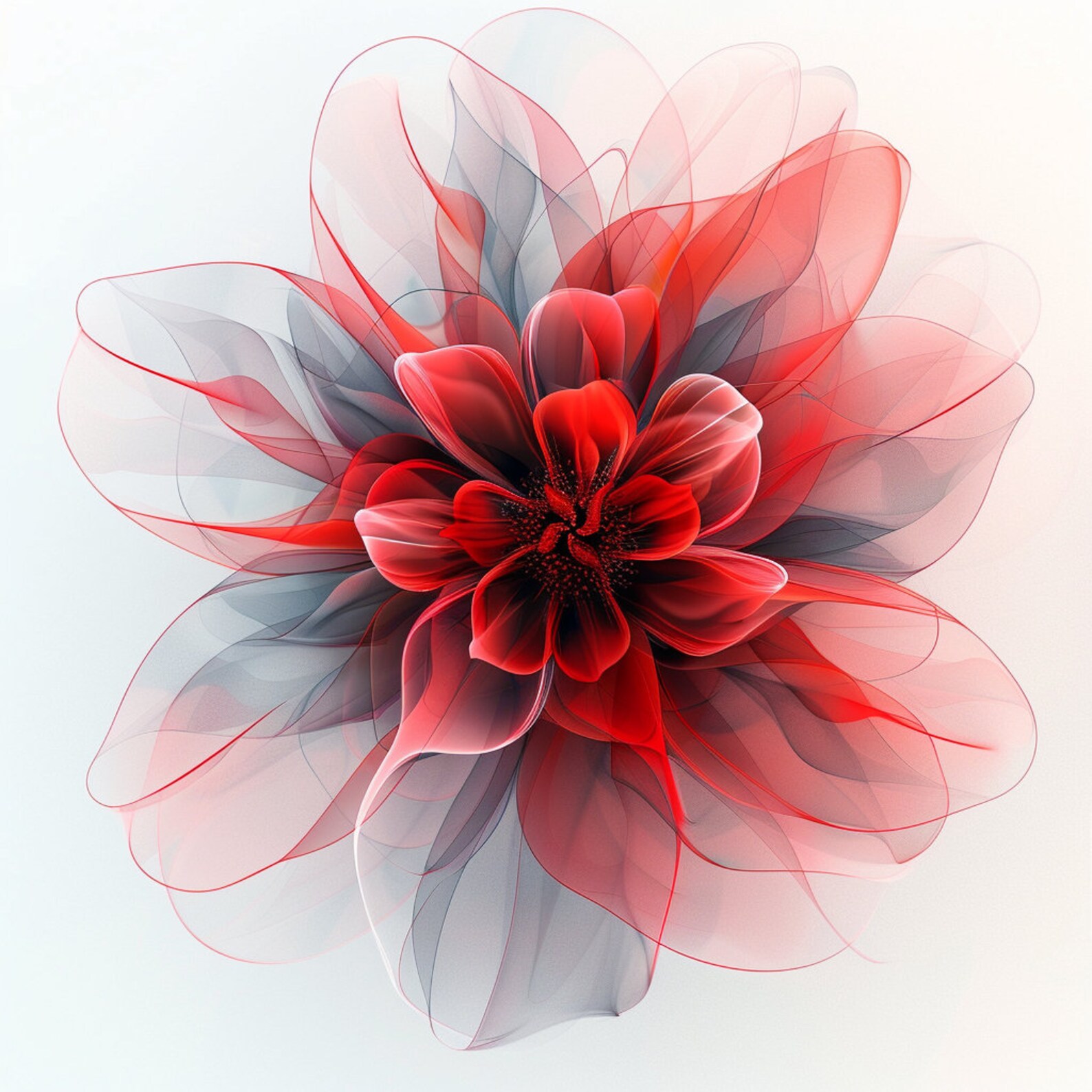 14 Pngs, Red Abstract Flowers Clipart Bundle, Dried Flowers, Printable ...