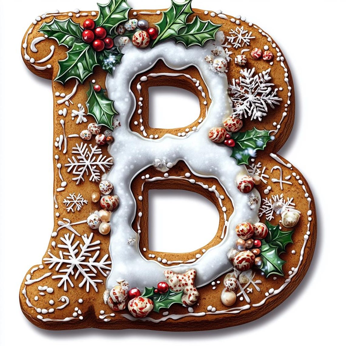 Christmas Alphabet Clipart, 95 PNG Gingerbread Letters, Holiday ...
