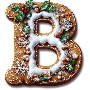 Christmas Alphabet Clipart, 95 PNG Gingerbread Letters, Holiday ...