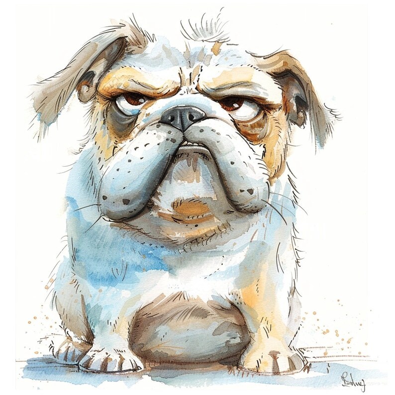 30 PNG Grumpy Dogs Clipart, Cute Fluffy Dogs, Digital Clipart ...