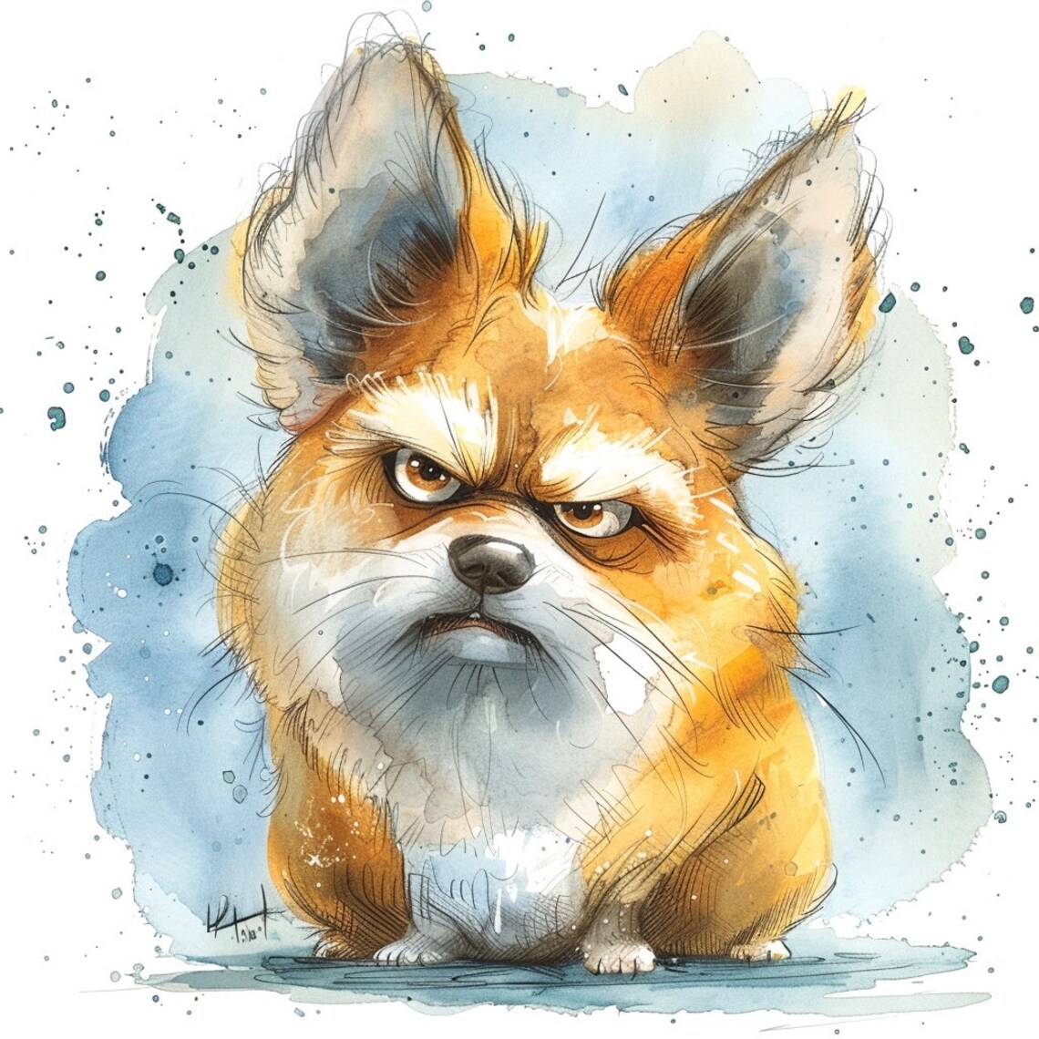 30 PNG Grumpy Dogs Clipart, Cute Fluffy Dogs, Digital Clipart ...