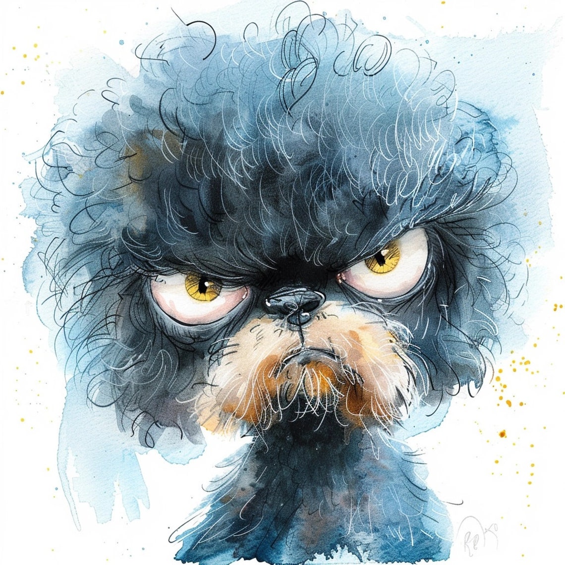 30 PNG Grumpy Dogs Clipart, Cute Fluffy Dogs, Digital Clipart ...