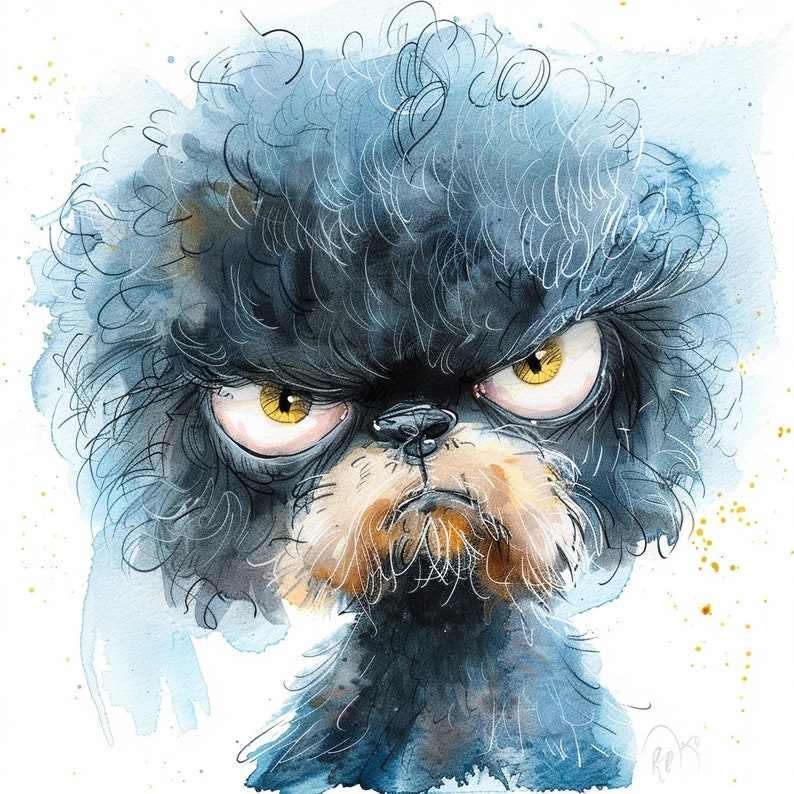 30 PNG Grumpy Dogs Clipart, Cute Fluffy Dogs, Digital Clipart ...