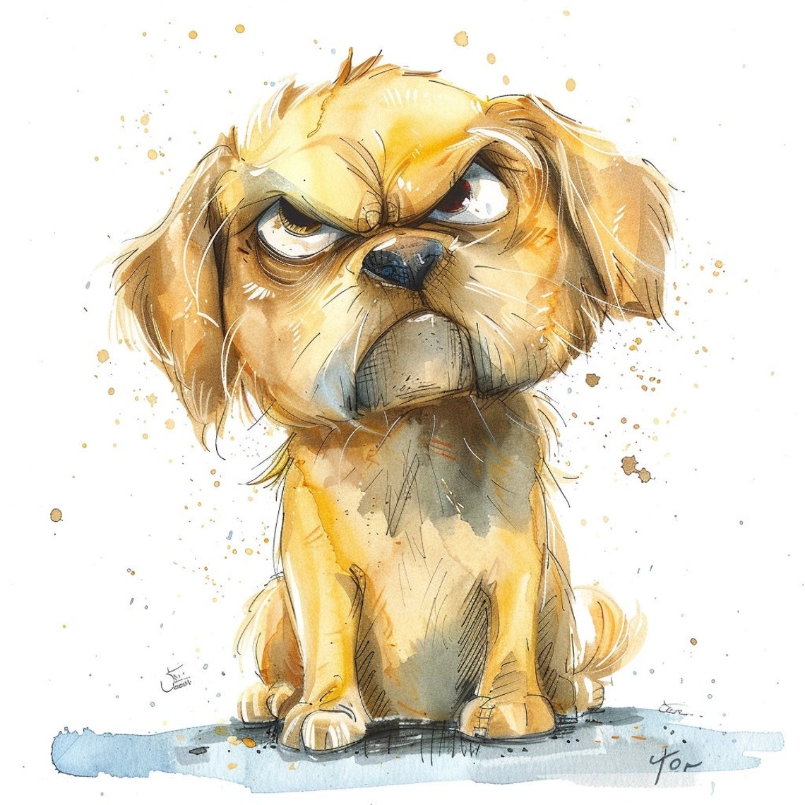 30 PNG Grumpy Dogs Clipart, Cute Fluffy Dogs, Digital Clipart ...