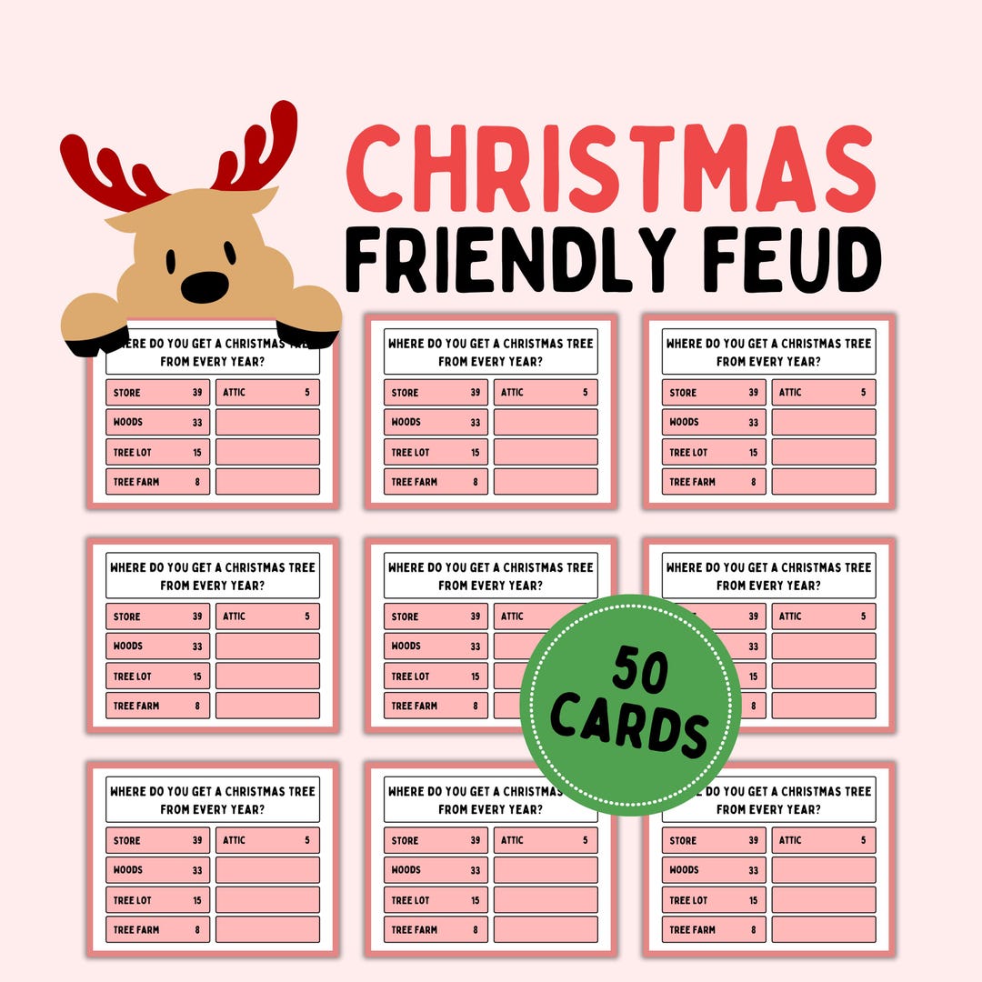 Christmas Friendly Feud,printable Christmas Game,christmas Party Games ...