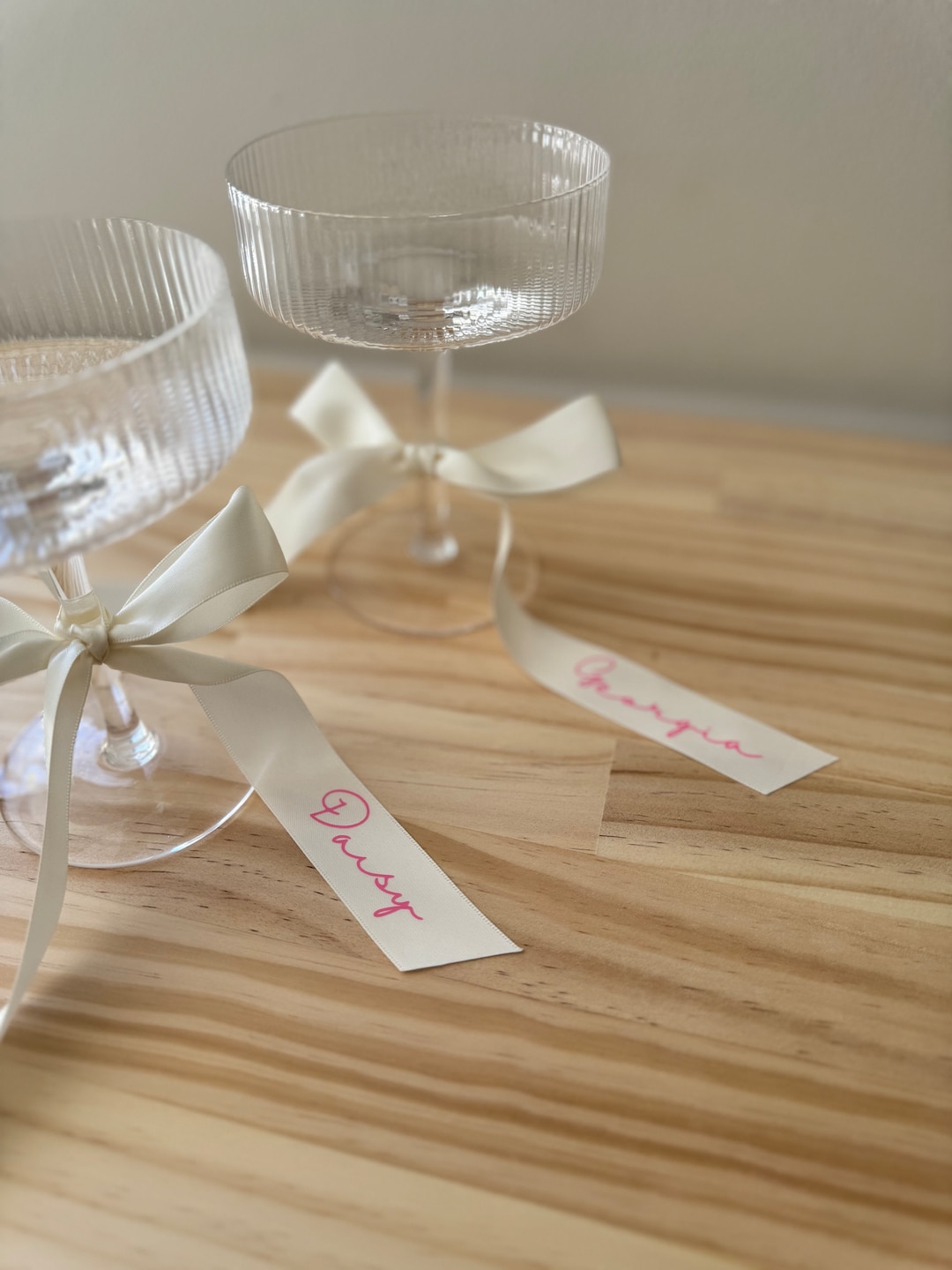 Luxury Personalised Ribbon Name Tags, Name Place Cards for Weddings ...