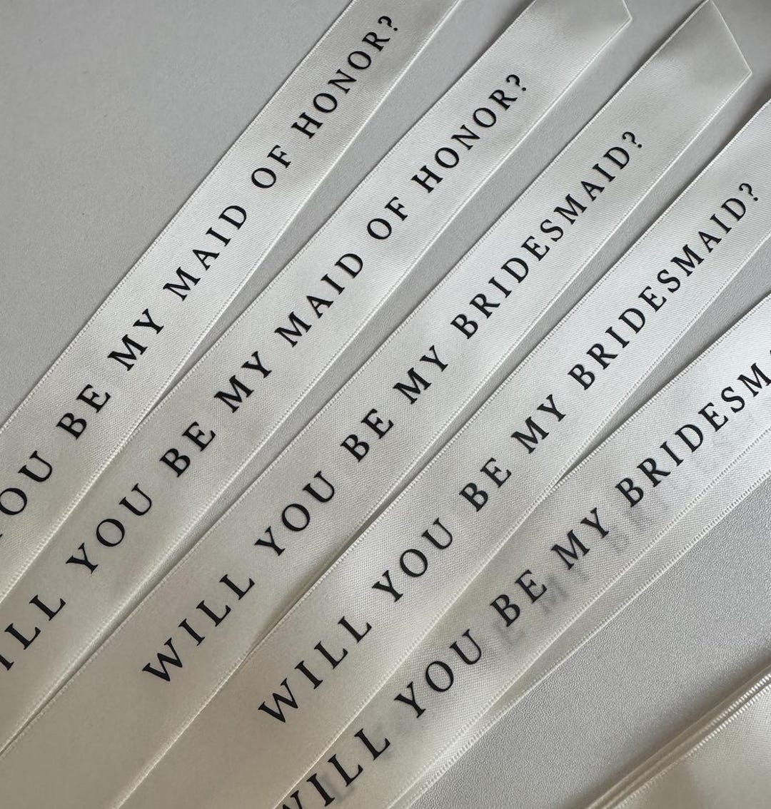 Luxury Personalised Ribbons, Bridesmaid Proposal Ribbon, Wedding ...