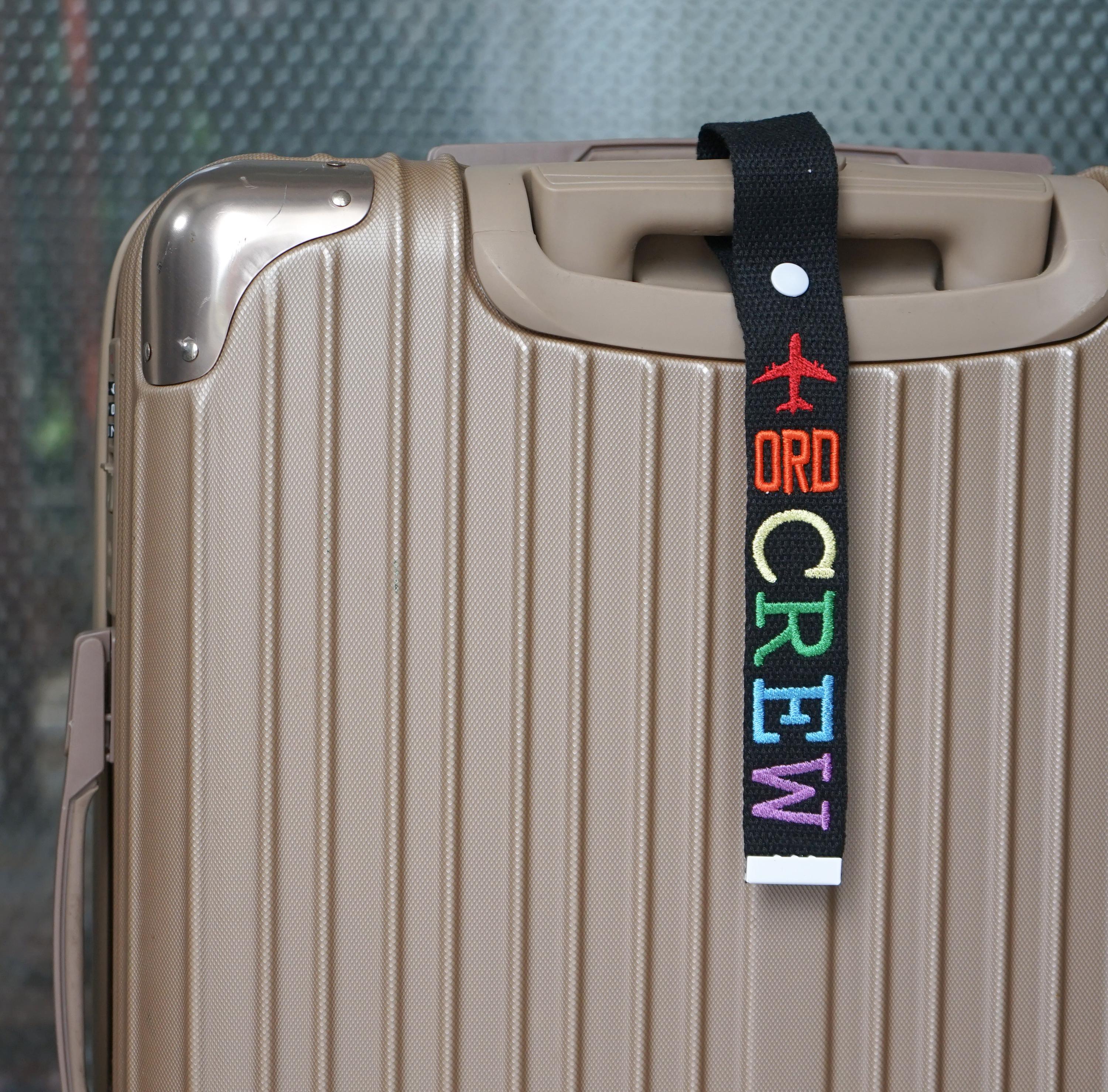 Personalize Luggage Strap, Embroidered Base Flight Crew Tag, Text 3D - Etsy