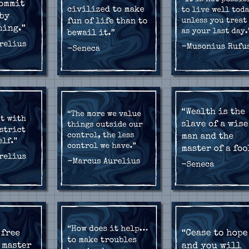 Stoic Quotes Stickers, Marcus Aurelius, Seneca, Epictetus, Musonius ...