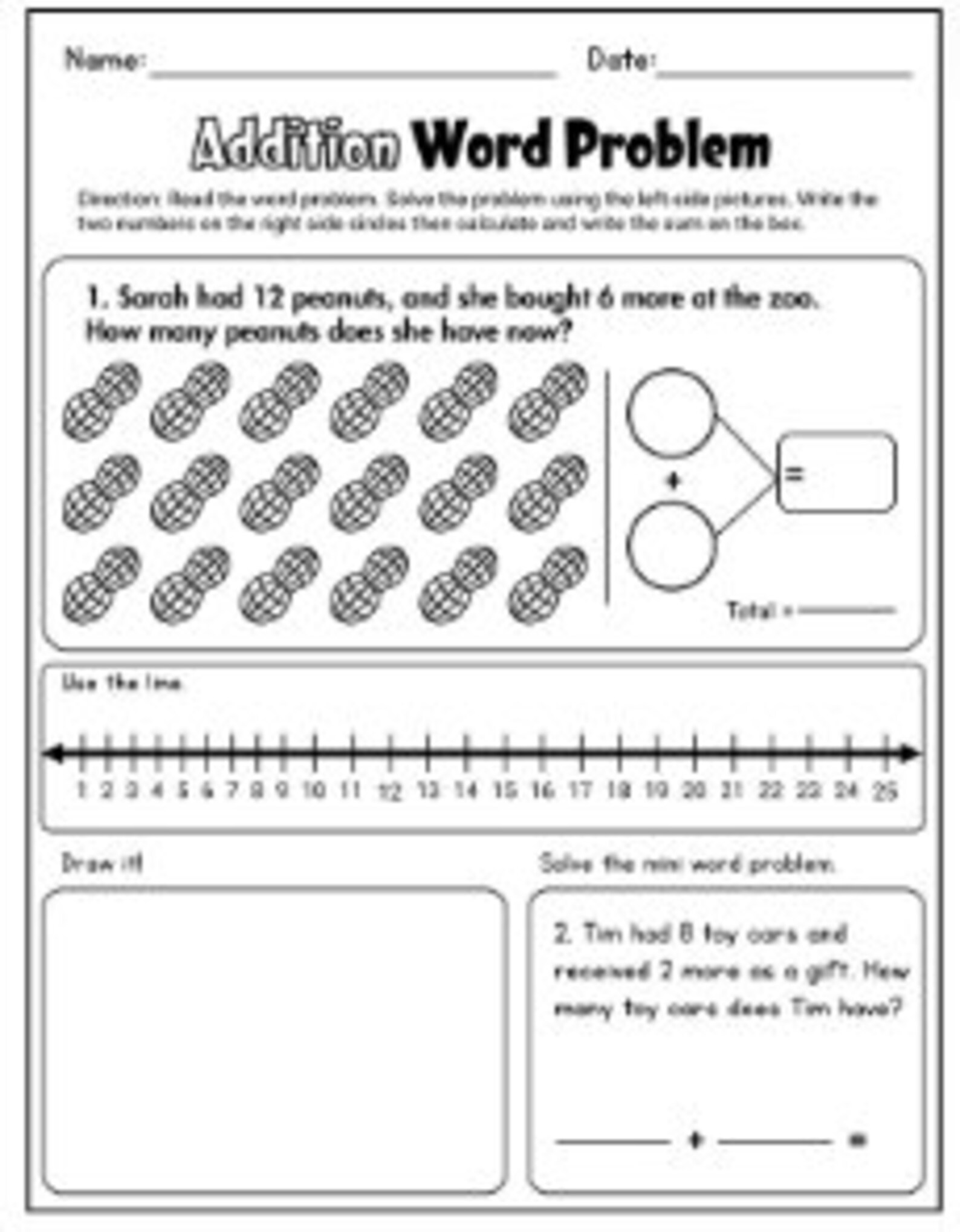 1st Grade Math Word Problems 50 Pages - Etsy