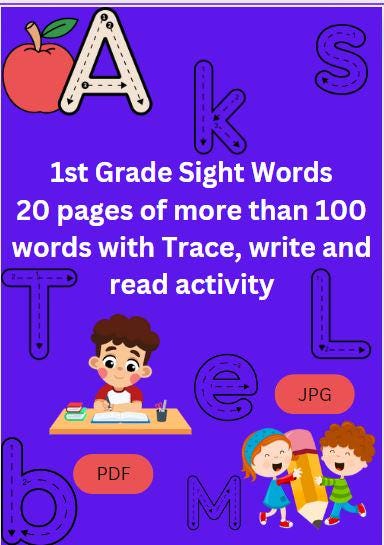 Read Write and Trace 1st Grade Sight Words - Etsy