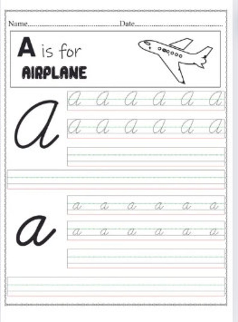A 40 PG Cursive Handwriting Workbook - Etsy