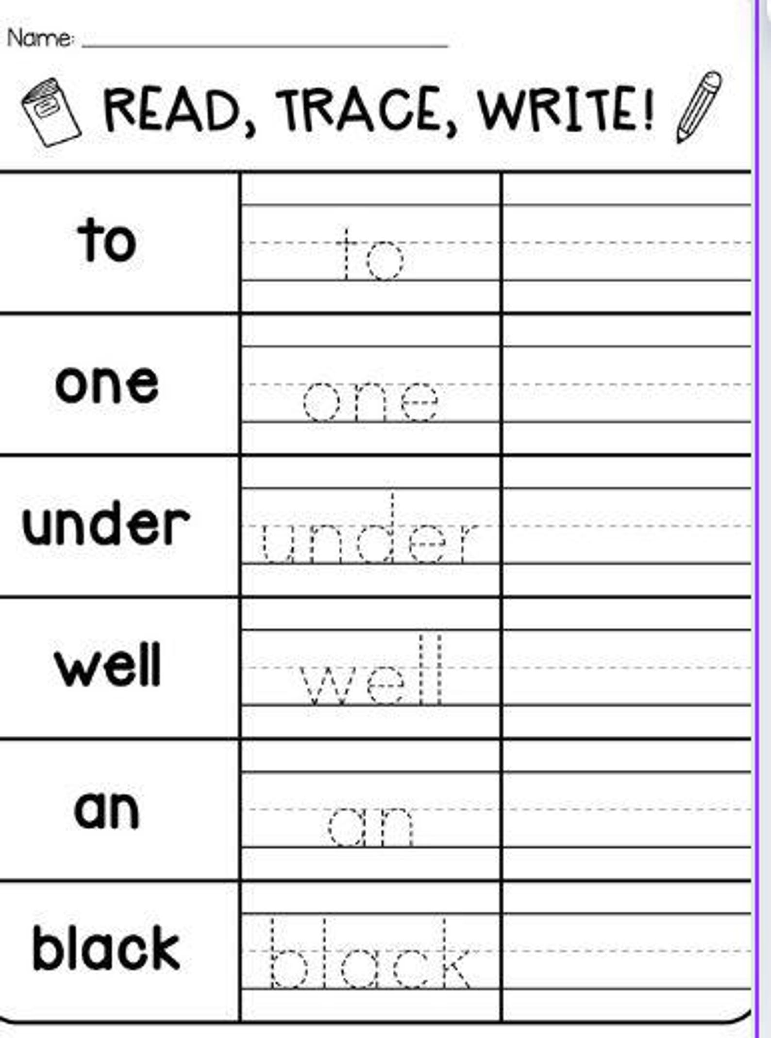 Read Write and Trace 1st Grade Sight Words - Etsy