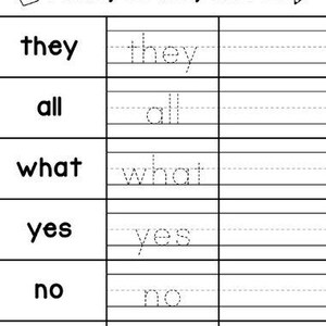 Read Write and Trace 1st Grade Sight Words - Etsy
