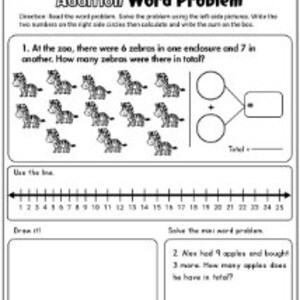 1st Grade Math Word Problems 50 Pages - Etsy