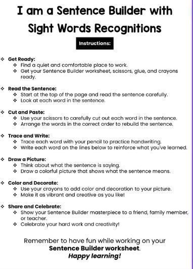 1st Grade Sight Word Sentence Building - Etsy