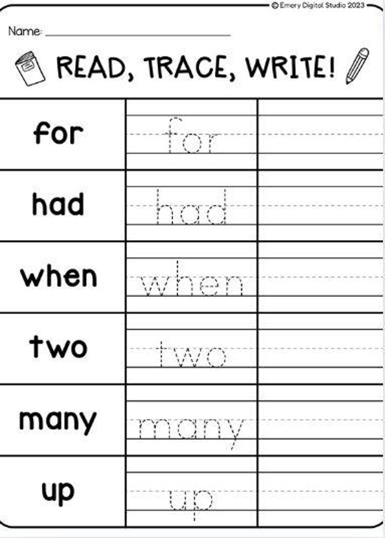 Read Write and Trace 1st Grade Sight Words - Etsy