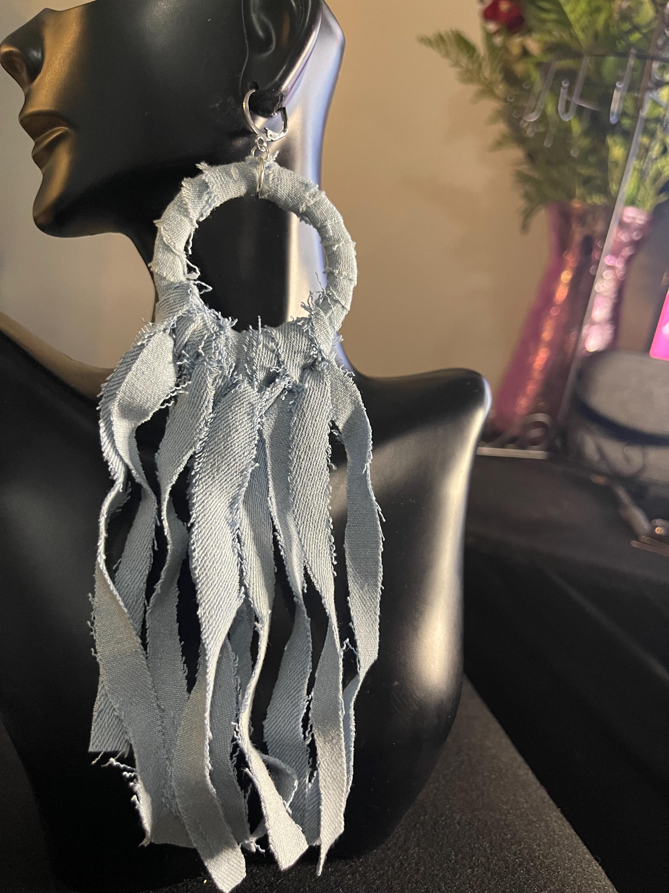 Denim and Camo Tassels - Etsy