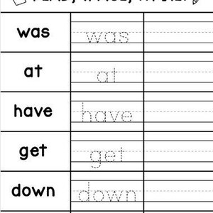 Read Write and Trace 1st Grade Sight Words - Etsy