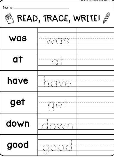 Read Write and Trace 1st Grade Sight Words - Etsy