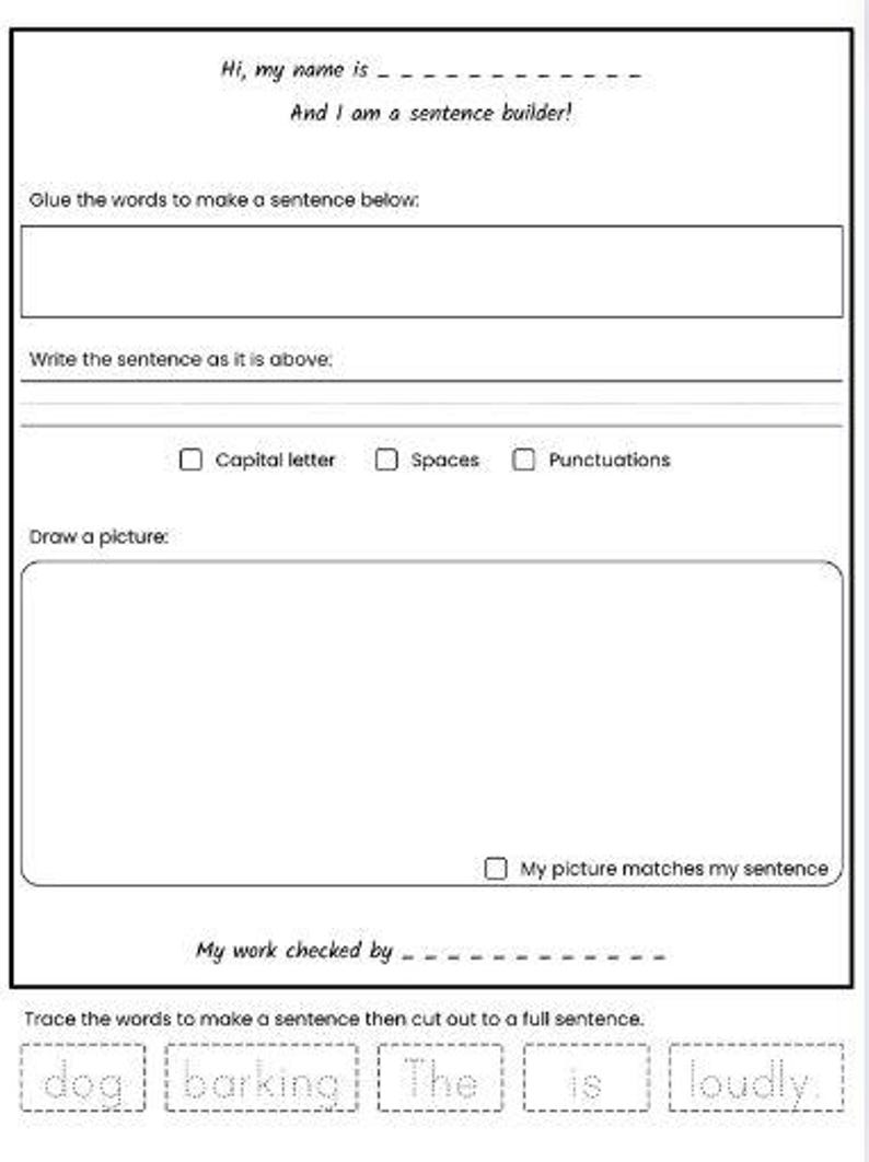 1st Grade Sight Word Sentence Building - Etsy