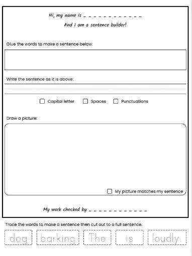 1st Grade Sight Word Sentence Building - Etsy