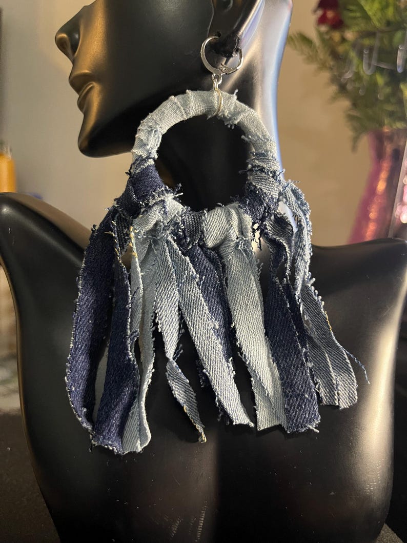Denim and Camo Tassels - Etsy