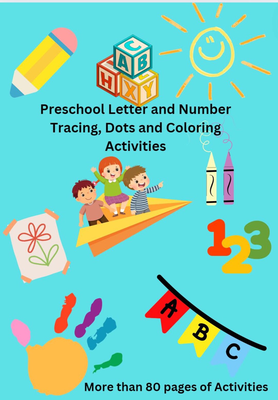 Preschool Letters and Numbers Tracing and Coloring Worksheets - Etsy