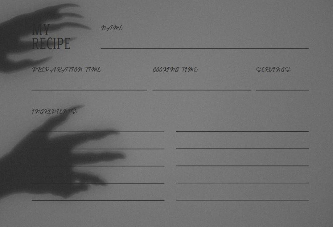 10 Blank Halloween Recipe Cards - Etsy