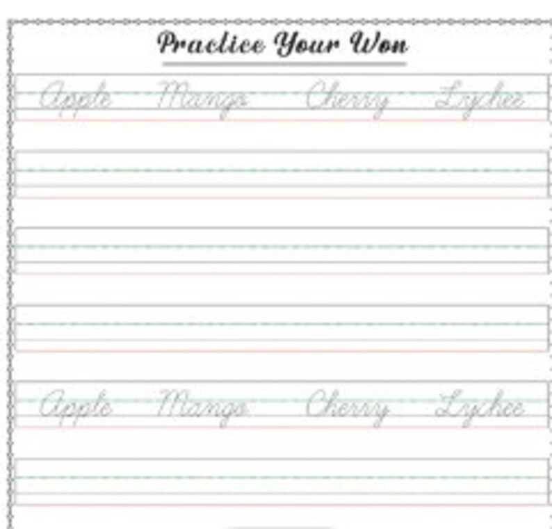 A 40 PG Cursive Handwriting Workbook - Etsy