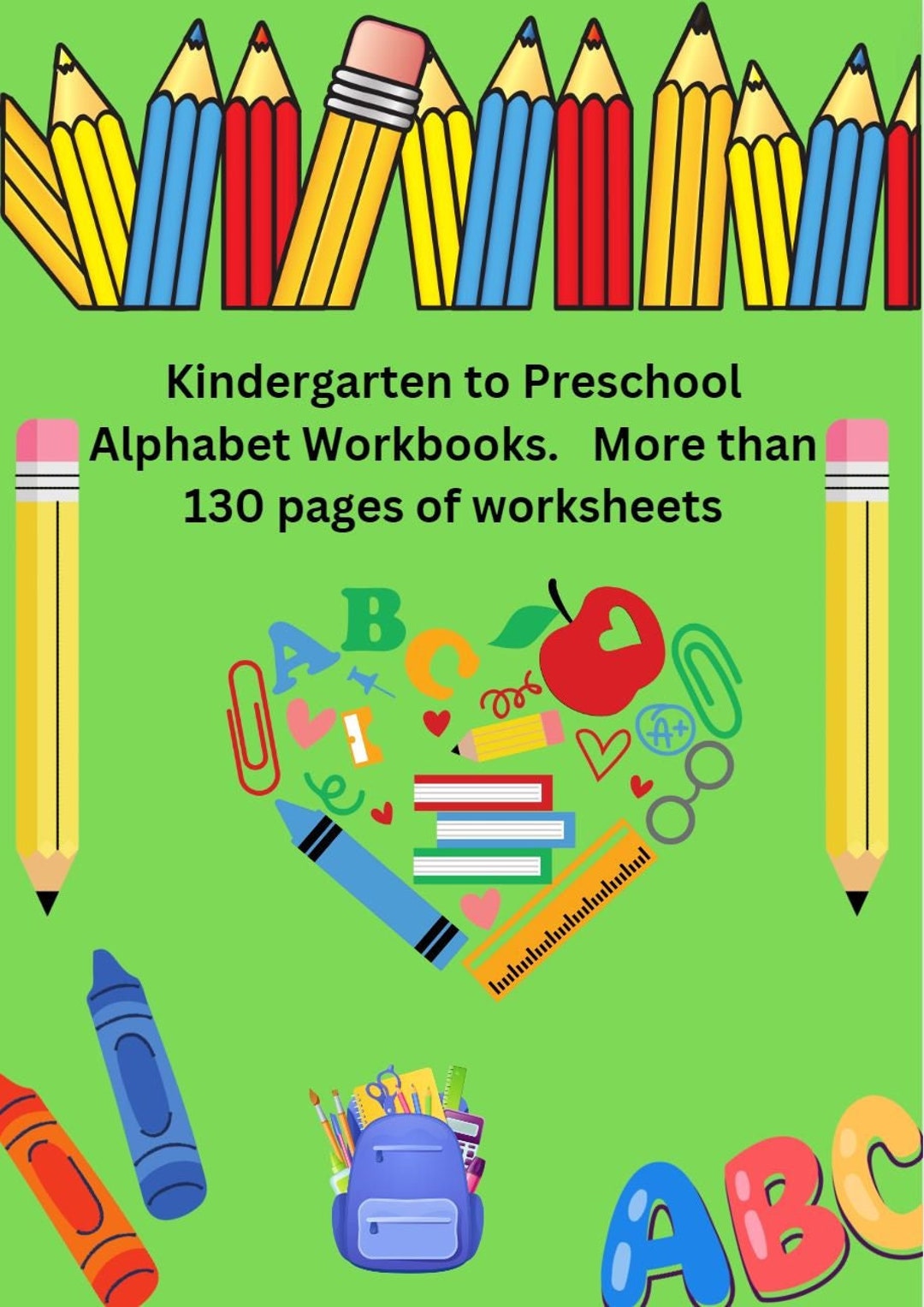 Preschool to Kindergarten Alphabet Workbooks 134 Pages of Worksheets - Etsy
