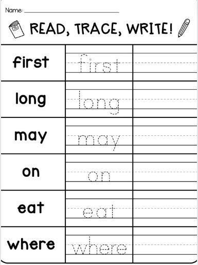 Read Write and Trace 1st Grade Sight Words - Etsy