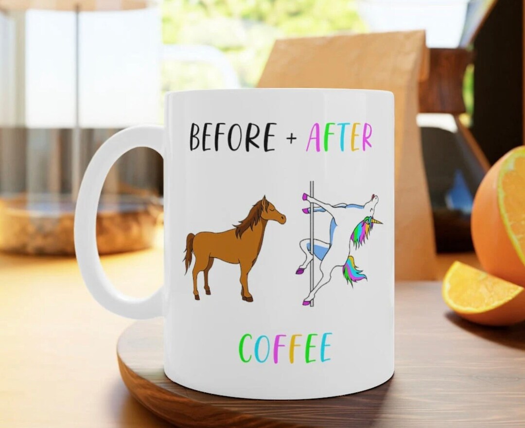 Coffee Lover Mug, Before and After Coffee Mug, Coffee Cup Pole Dancing ...