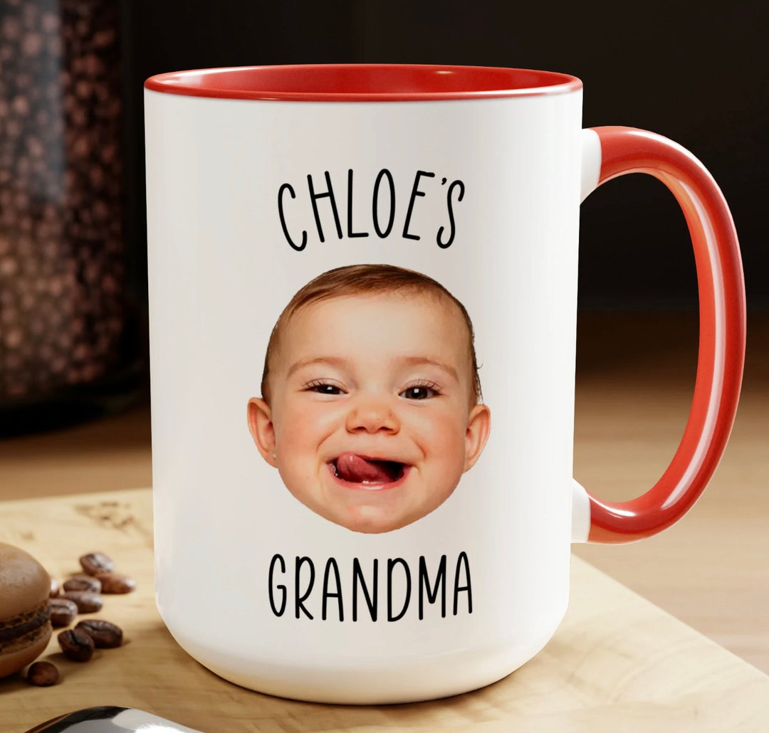 Personalized Grandma Mug, Custom Baby Face Photo Mug for Grandma ...