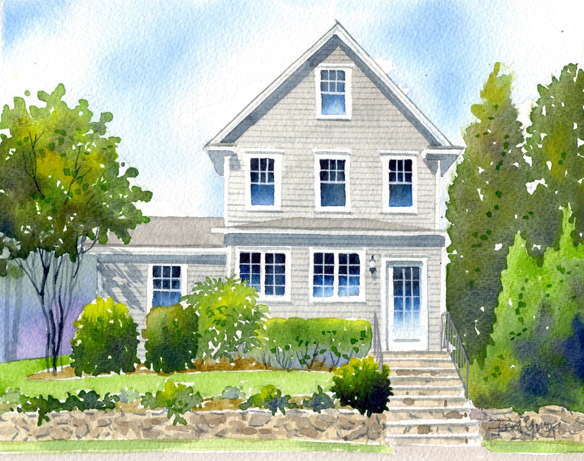 Custom House Painting Home Portrait Drawing Sketch-art - Etsy