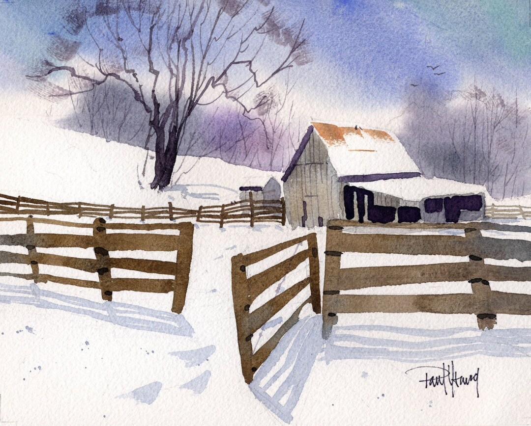 Snow Shadows-print From an Original Watercolor Painting - Etsy