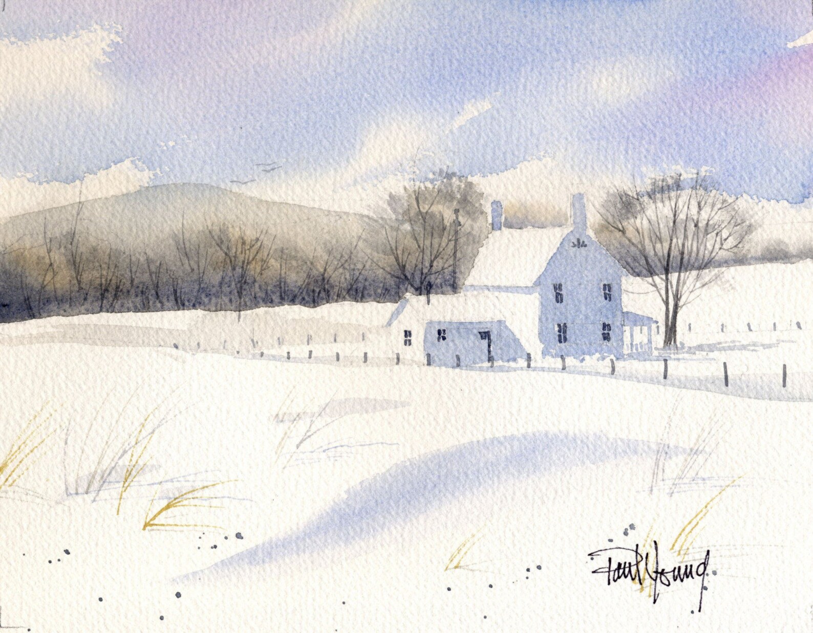 White on White-print From an Original Watercolor Painting - Etsy