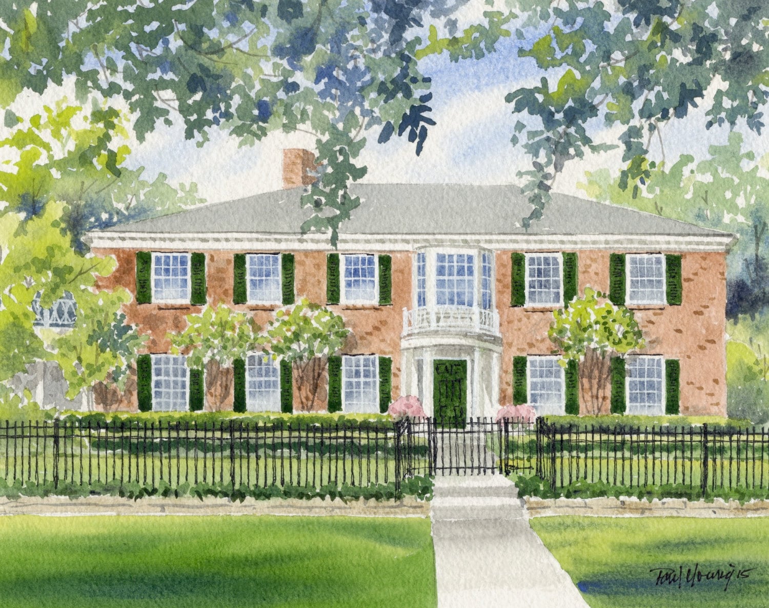 Custom House Hand Painting Home Portrait Classic Drawing Sketch Art ...
