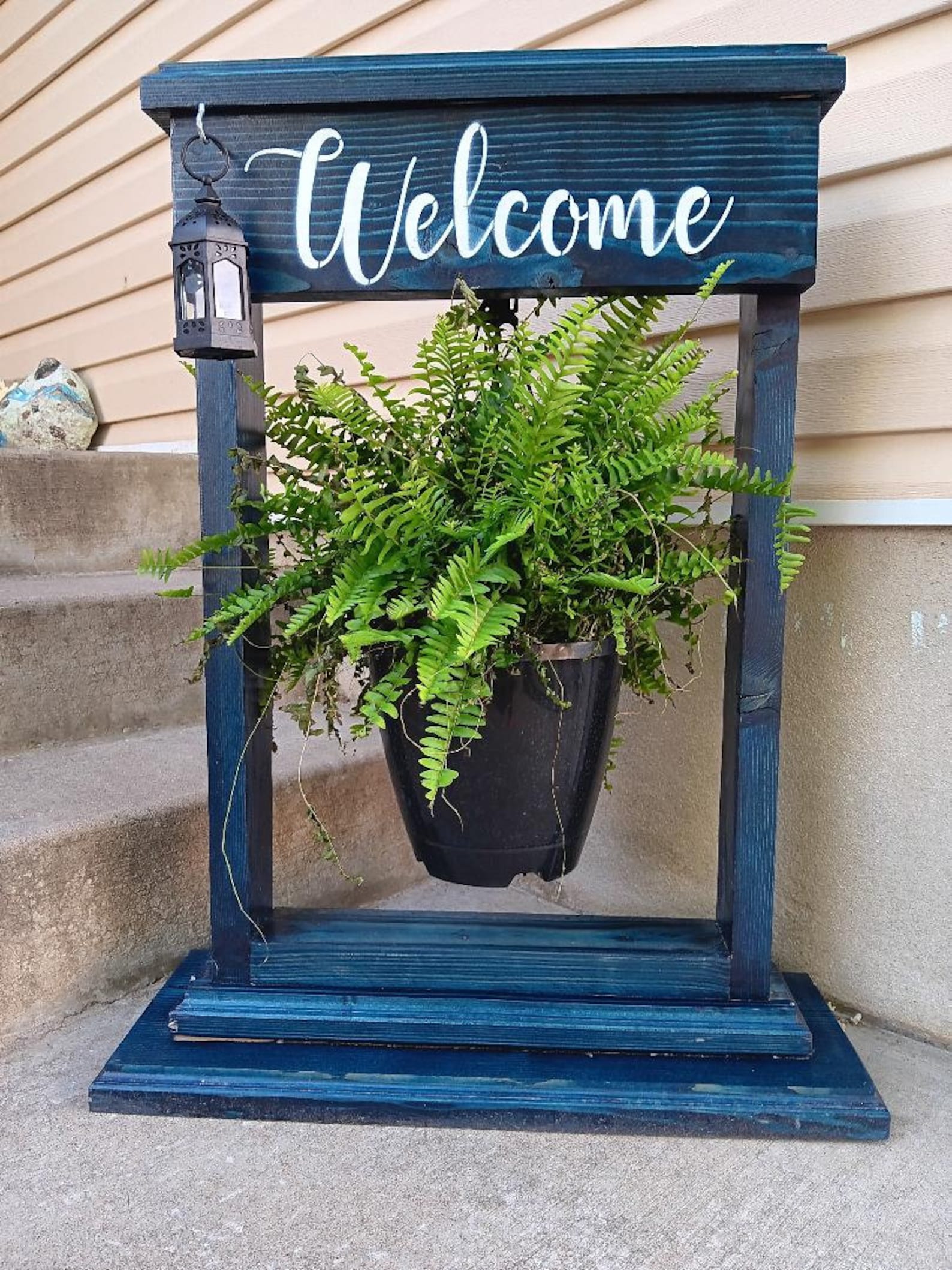 Wood Planter Porch Home Decor Crafts Welcome Sign Light Stand Hanging ...