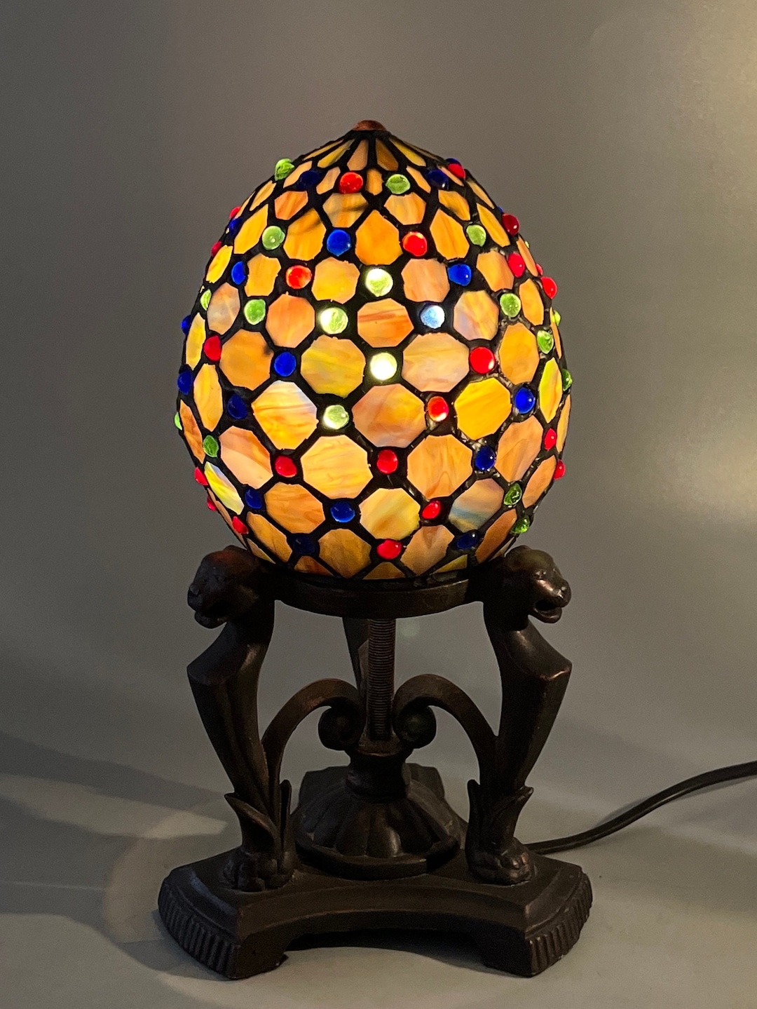Jewelry Egg Tiffany Table Lamp, Home Decor, Handmade Antique Lighting ...