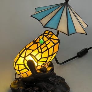 Frog Umbrella Tiffany Table Lamp, Home Decor, Handmade Antique Lighting ...